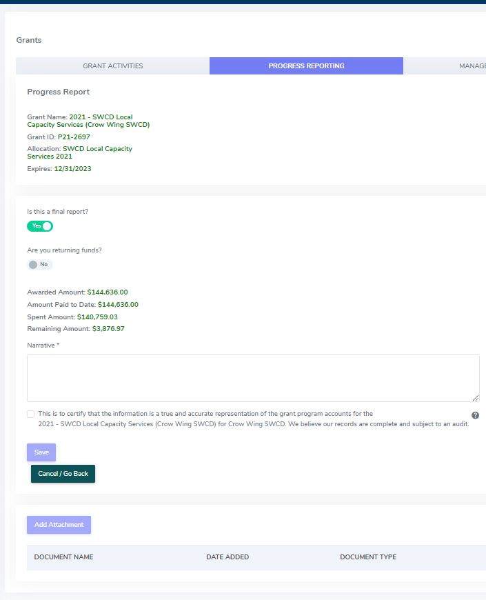 eLINK Guidance: Progress Reporting | MN Board of Water, Soil Resources
